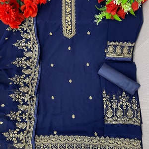 Pakistani Salwar Kameez Long Suits Readymade Designer Georgette ...