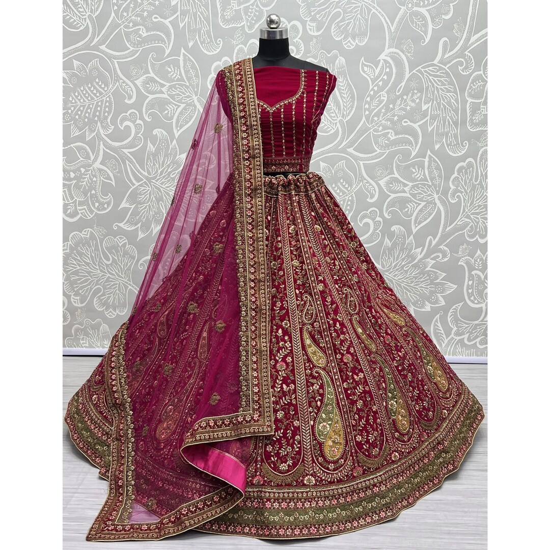 Indian Pakistani Lehenga Choli for Women With Heavy Embroidered Patch ...