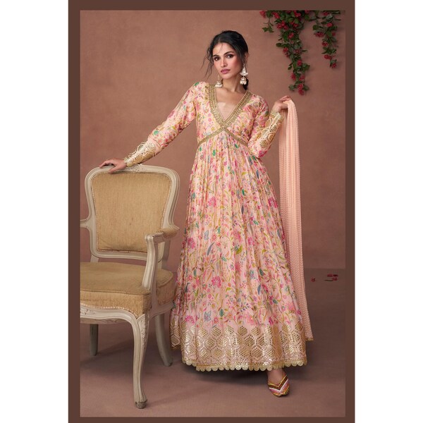 Indian Designer Pastel Sage-green Custom Made Kurta Pant Dupatta Set ...