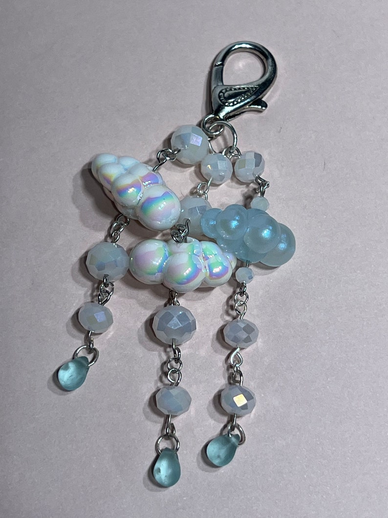 Rain Cloud Keychain and Accessory - Etsy