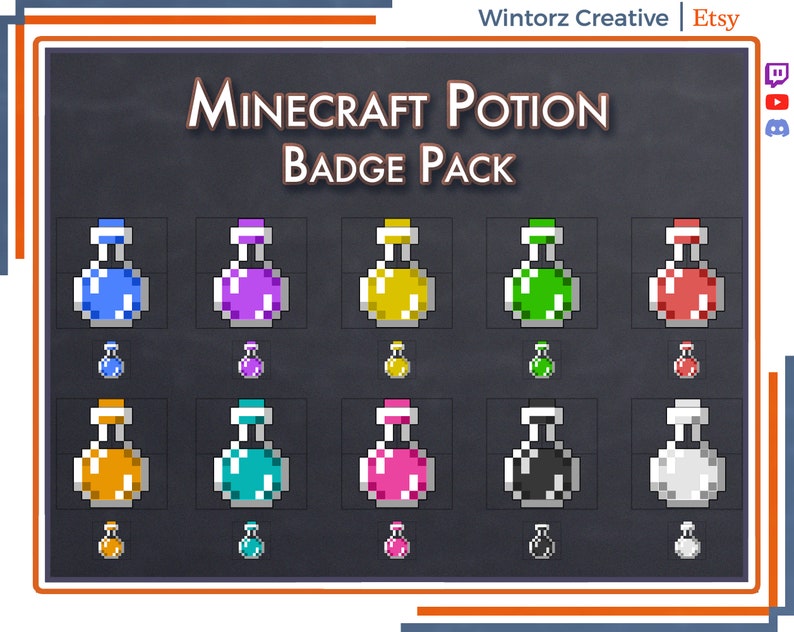 Twitch Badges: Minecraft Potion Badge Pack - Etsy