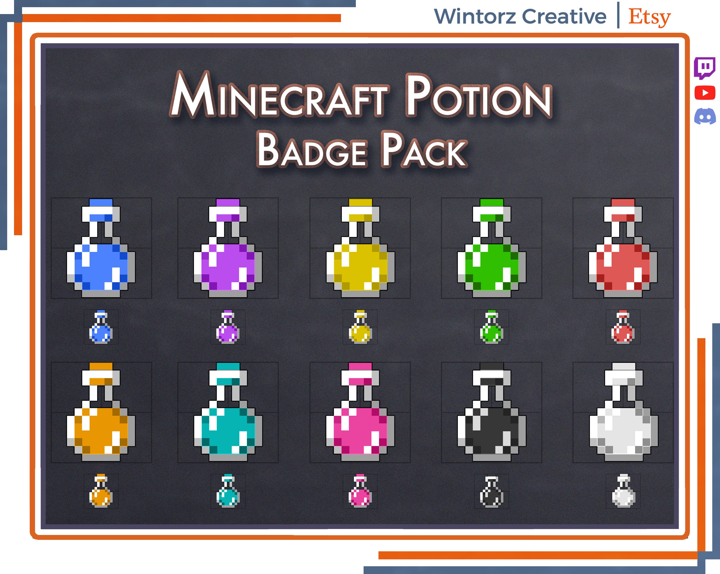 Twitch Badges: Minecraft Potion Badge Pack - Etsy.de