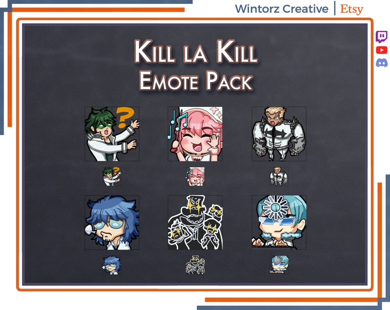 Twitch Emotes: Kill La Kill Emotes Set - Etsy