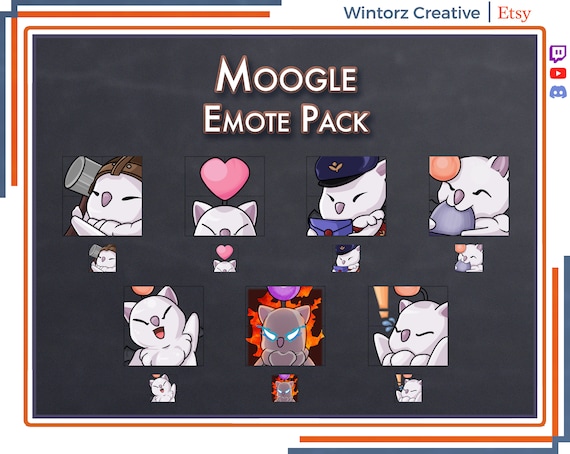 Twitch Emotes: Moogle Emotes Set | Etsy