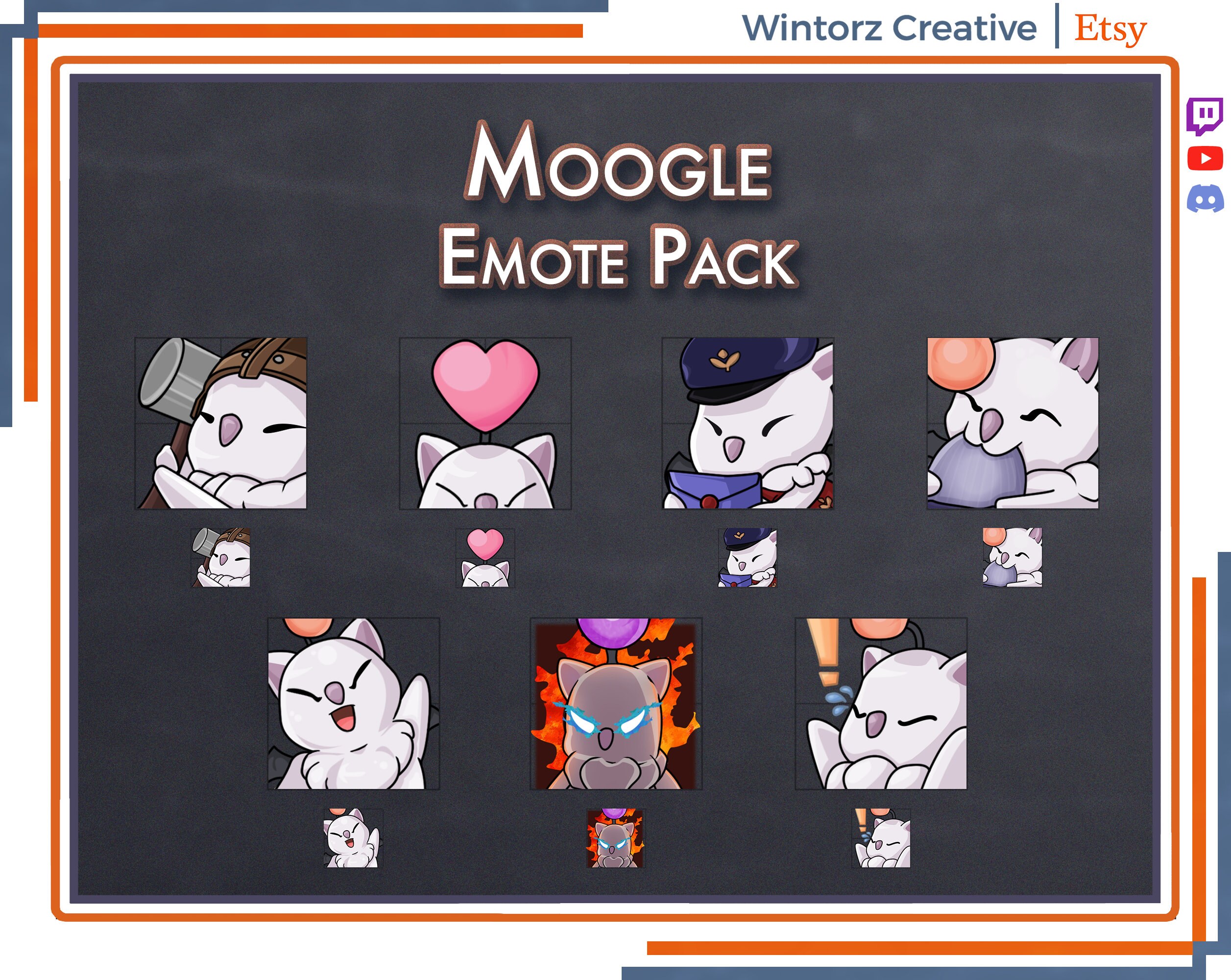 Twitch-emotes: Moogle-emotes-set - Etsy Nederland