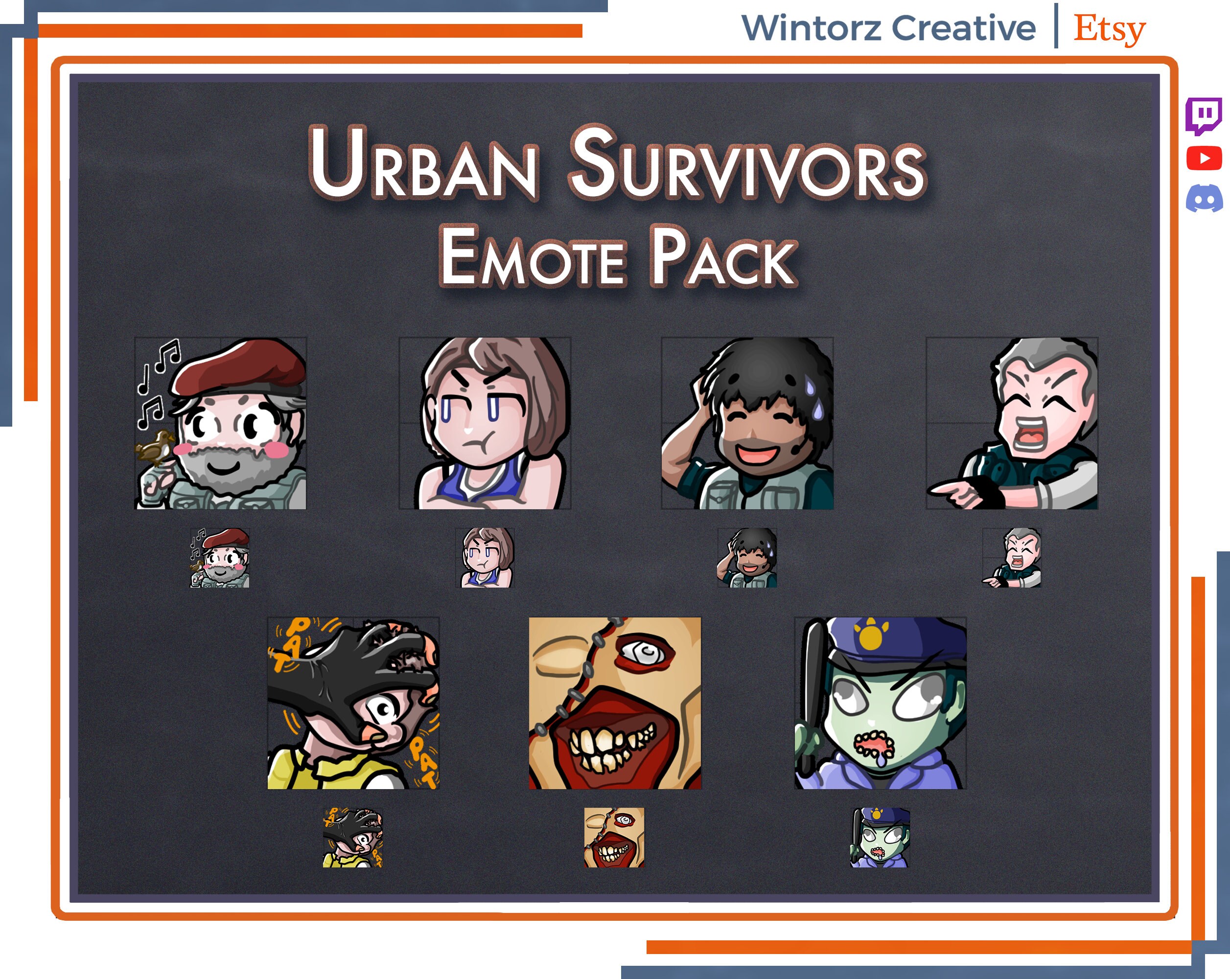 Twitch Emotes: RE3 Urban Survivors Emotes Set - Etsy México