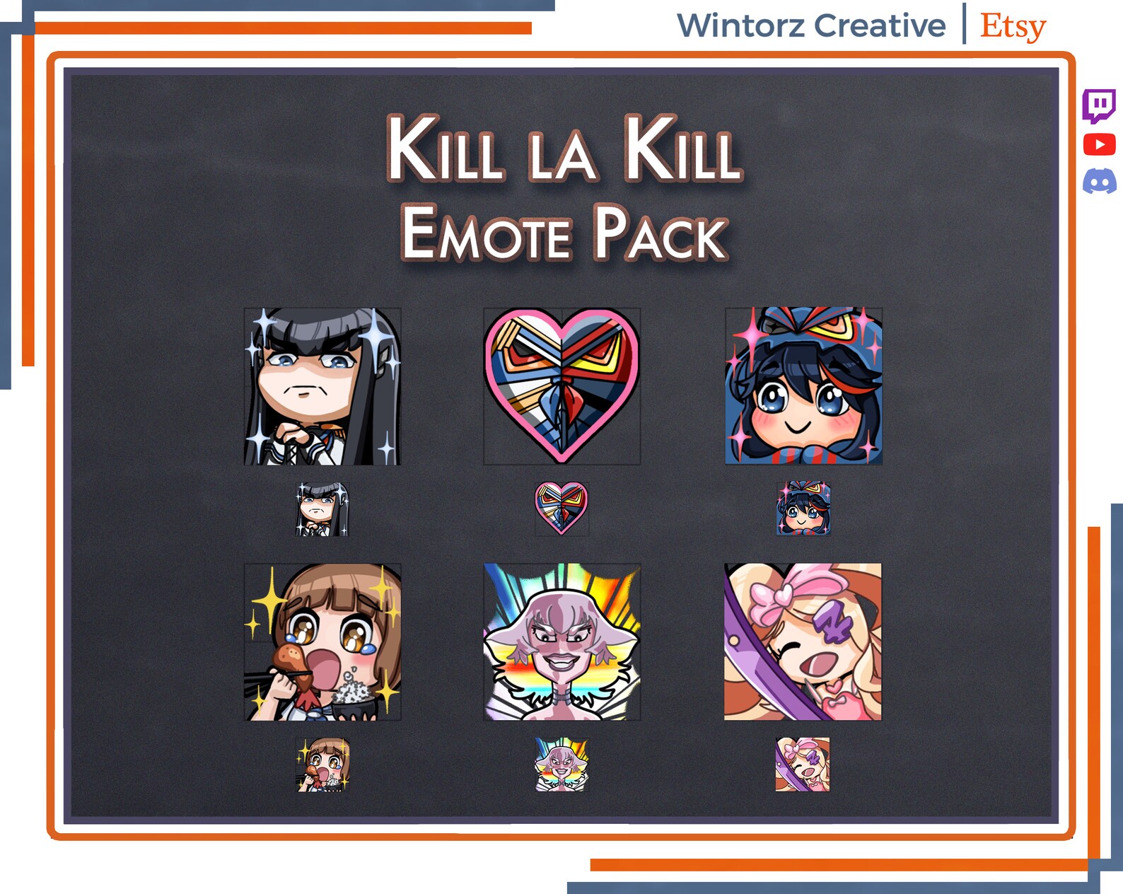Twitch Emotes: Kill La Kill Emotes Set - Etsy
