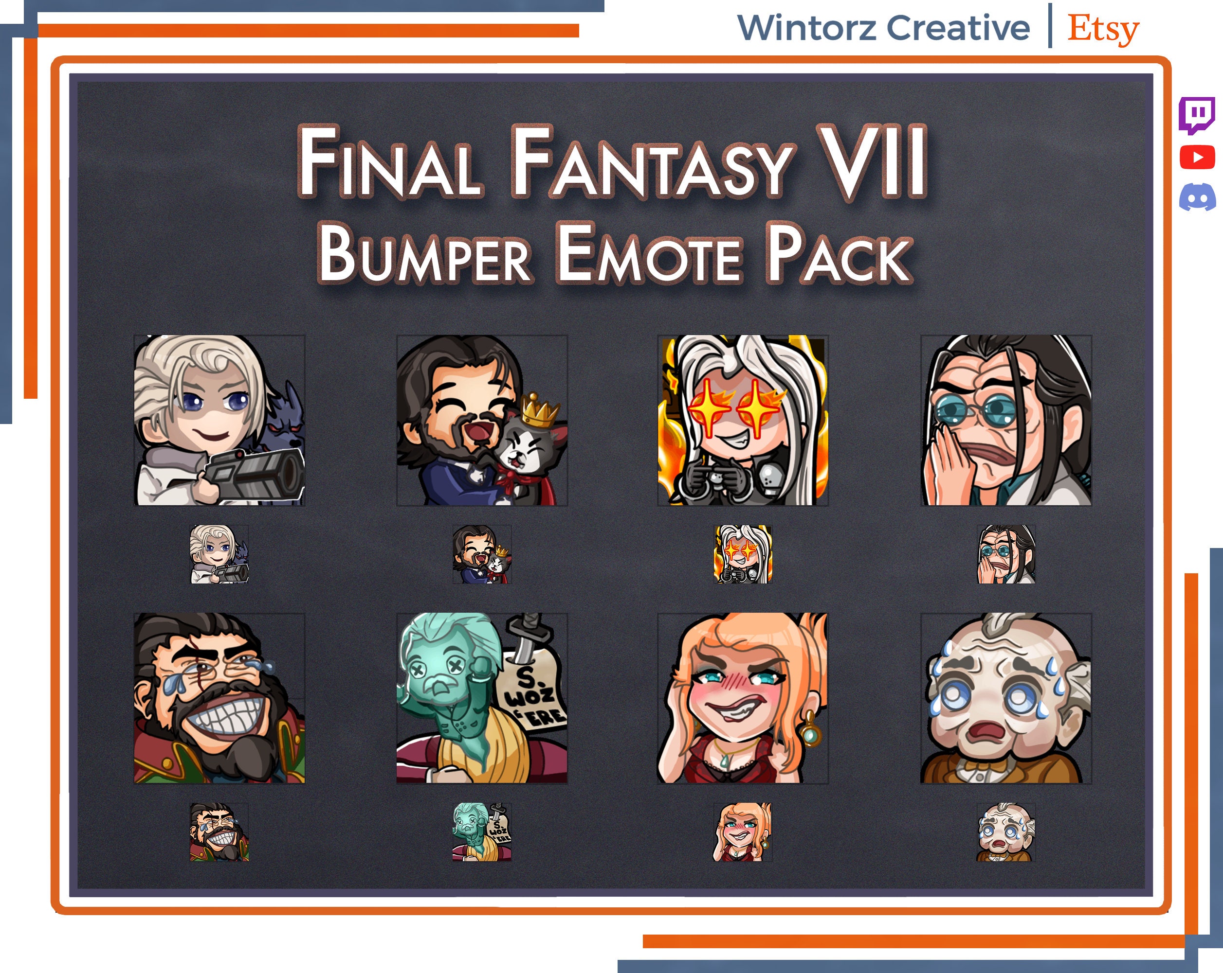 Twitch Emotes: Final Fantasy VII Bumper Emotes Set - Etsy