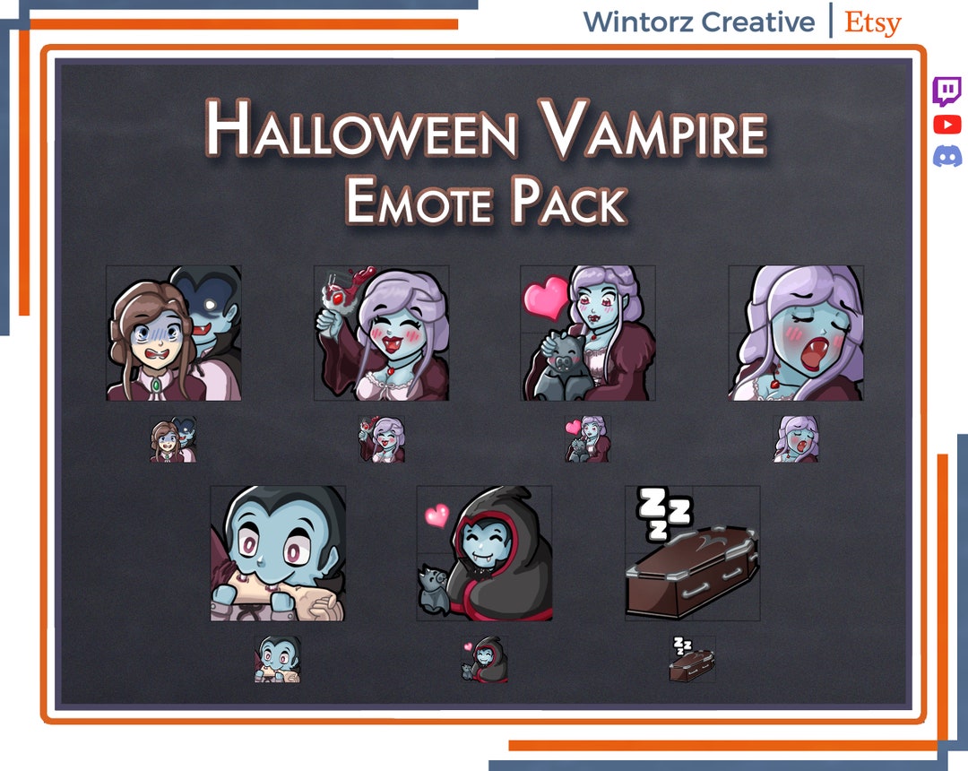 Twitch Emotes: Halloween Vampires - Etsy