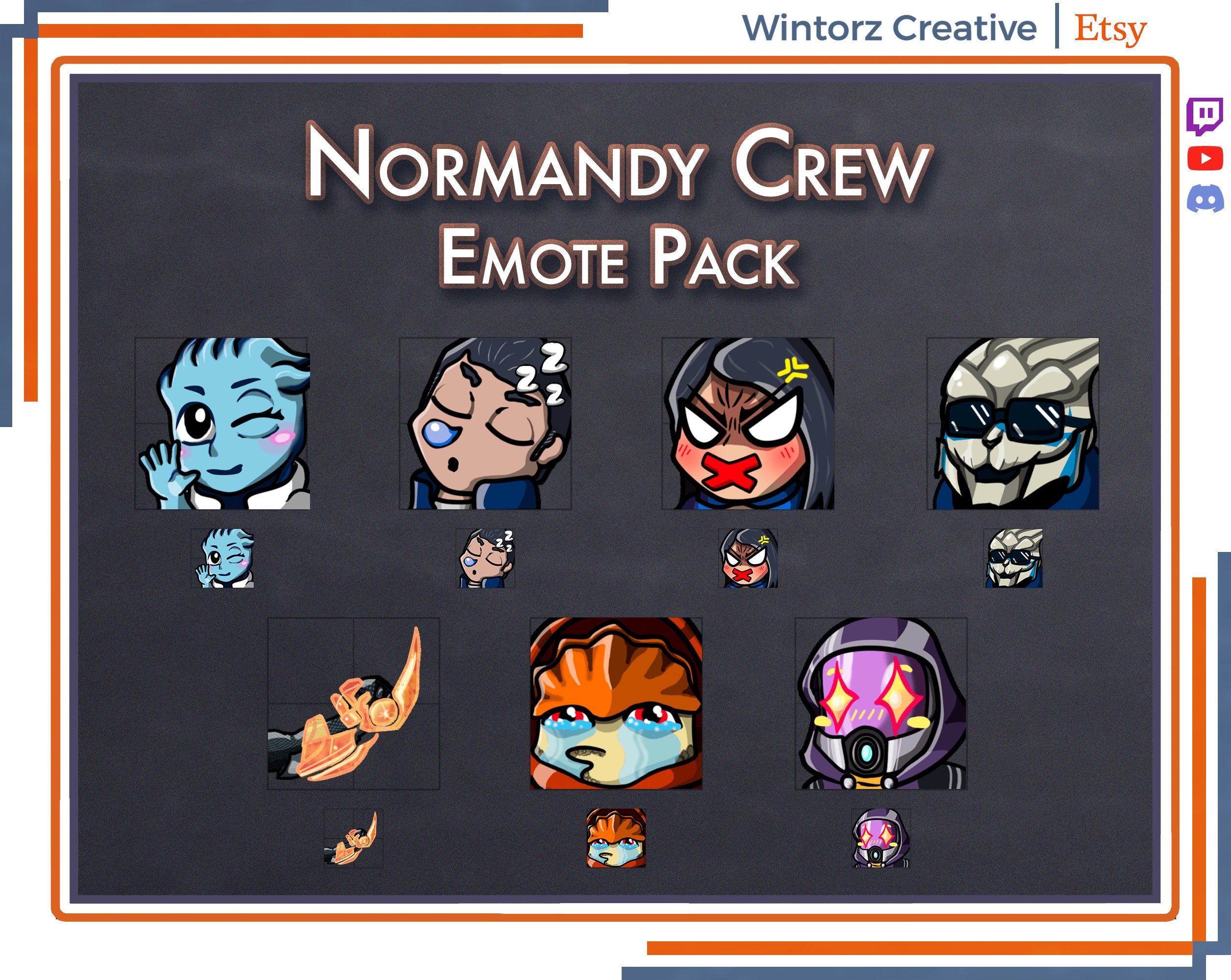 Twitch Emotes: Normandy Crew Emotes Set - Etsy