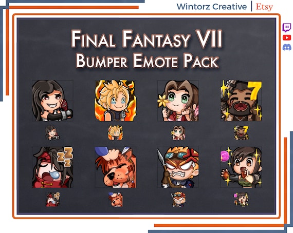 Twitch Emotes: Final Fantasy VII Bumper Emotes Set - Etsy UK