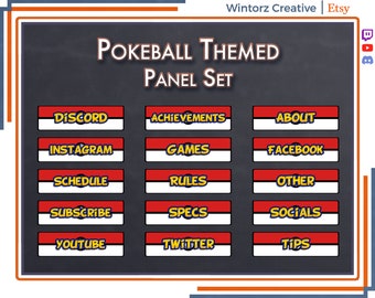20 Pokeball Twitch Panels Pack Pokemon Twitch Stream - Etsy