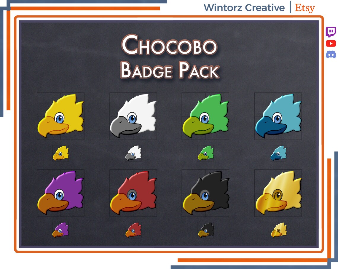 Twitch Badges: Chocobo Badges Set - Etsy
