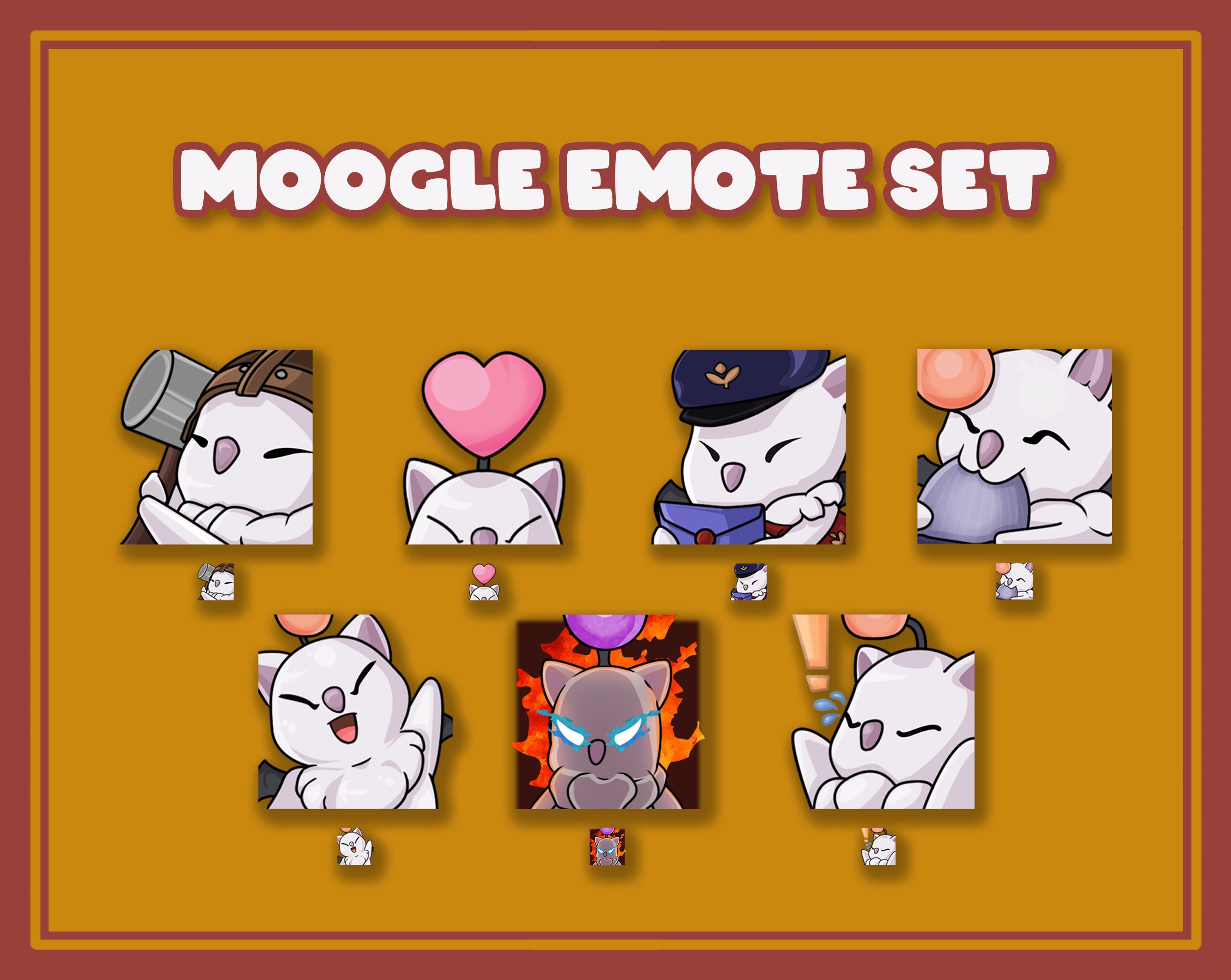 Twitch Emotes: Moogle Emotes Set | Etsy