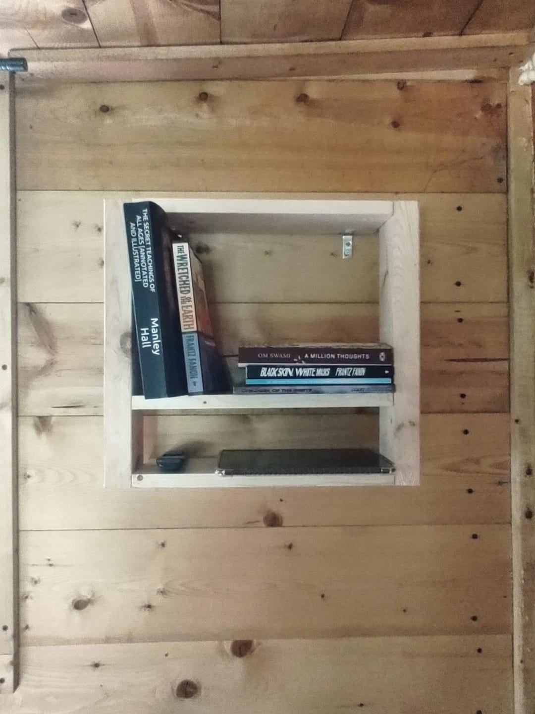 Handmade Solid Wood Wall Bookshelf - Holds up to 20 Books. Unstained ...