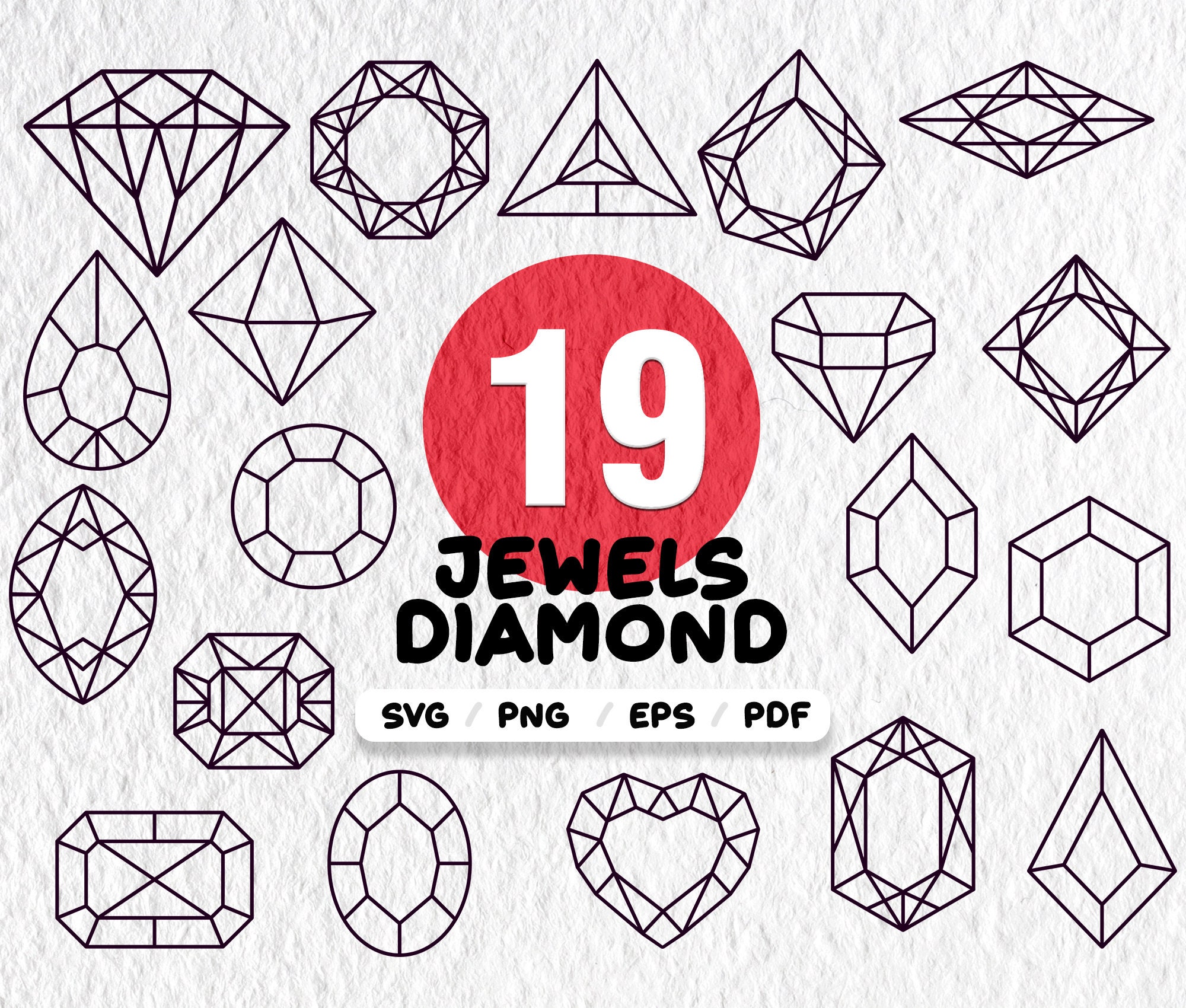 Diamonds Svg, Diamonds Clip Art, Diamond Svg Bundle,diamond Print File ...