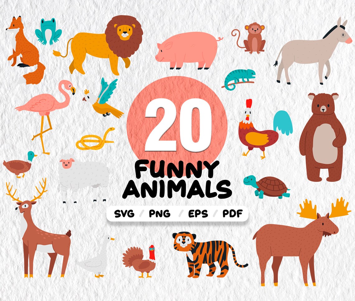 Funny Animals SVG Funny Clipart Funny Svg File Funny - Etsy