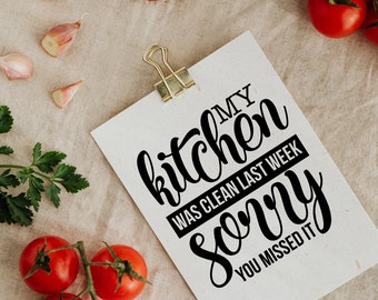 Kitchen Clean Quote - Etsy