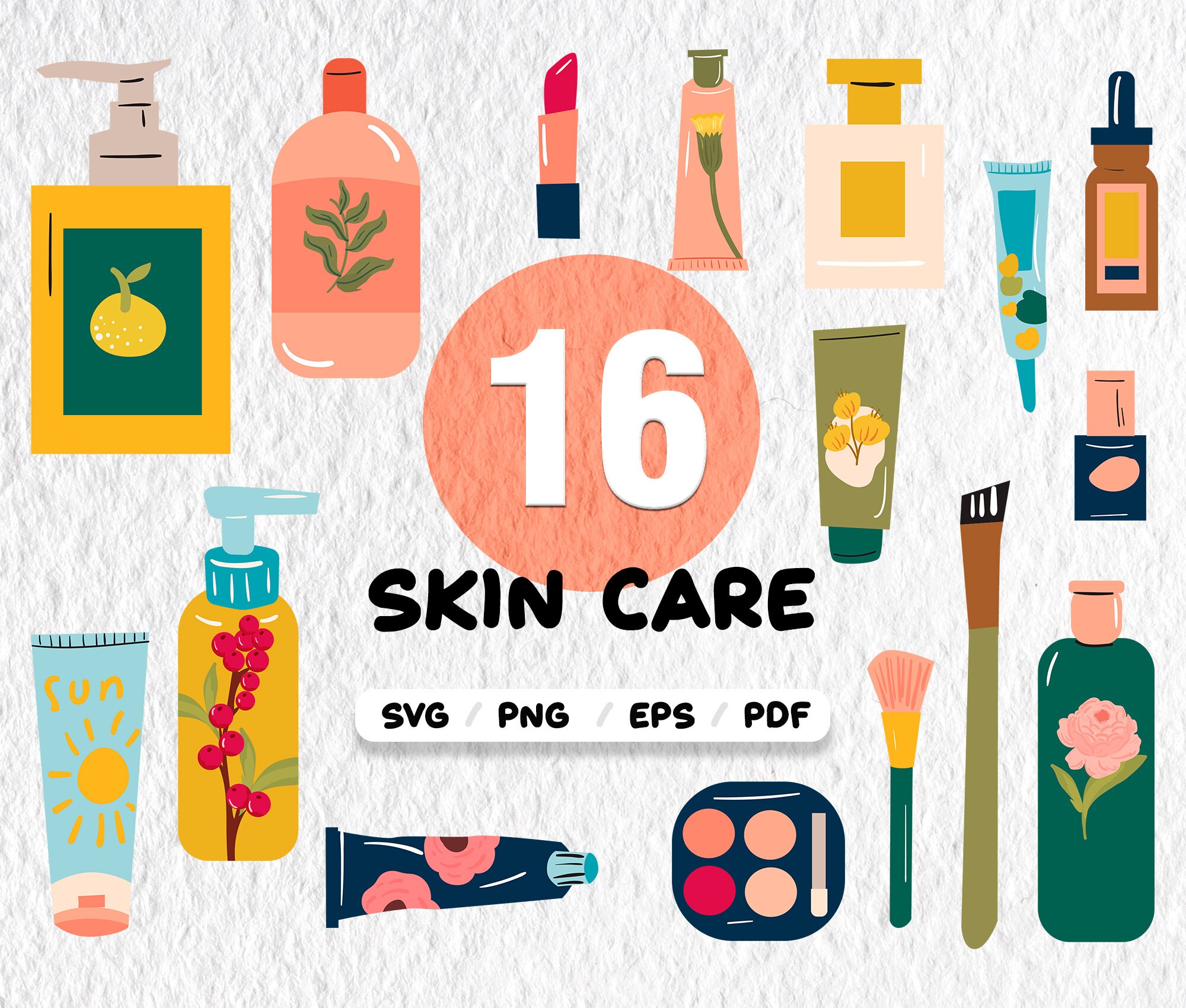 Skin Care Svg, Skincare Product Svg,cosmetics Symbols Bundle ,shampoo ...