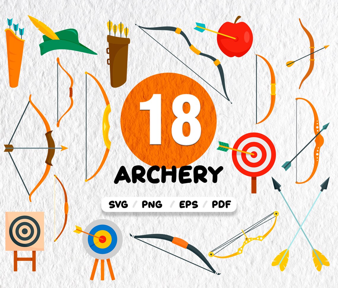 Archery Svg,archery Clipart, Bow Svg, Arrow Svg, Archery Silhouette ...