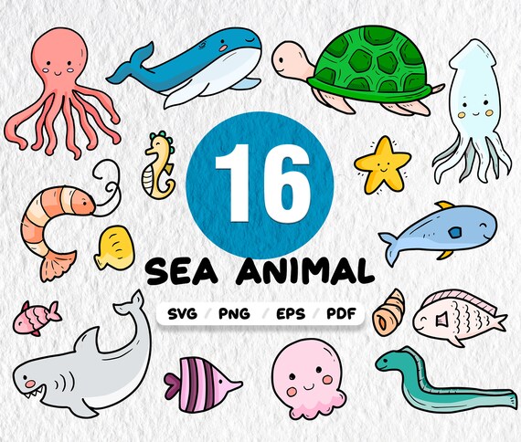 Sea Animals Svgunder the Sea Svgsea Animals SVG Ocean - Etsy