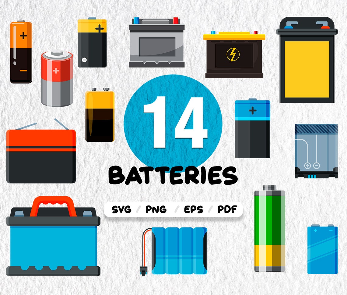 Batteries Svg,battery SVG Bundle, Batteries SVG, Battery Clipart ...