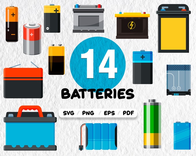 Battery Svg, Battery Svg Bundle, Low Battery Svg, Full Battery Svg ...