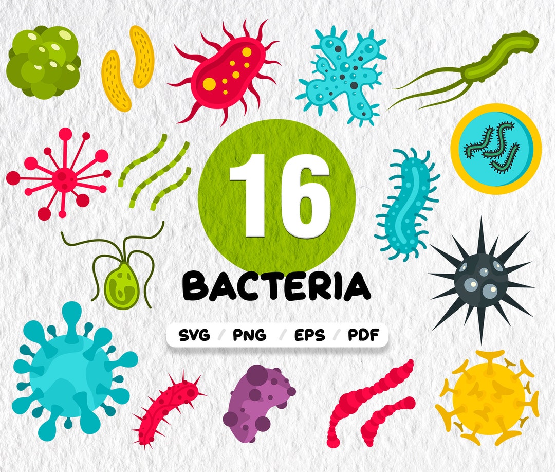 Bacteria Svg,boilogy Svg,bacteria Clipart Collection,virus Svg ...