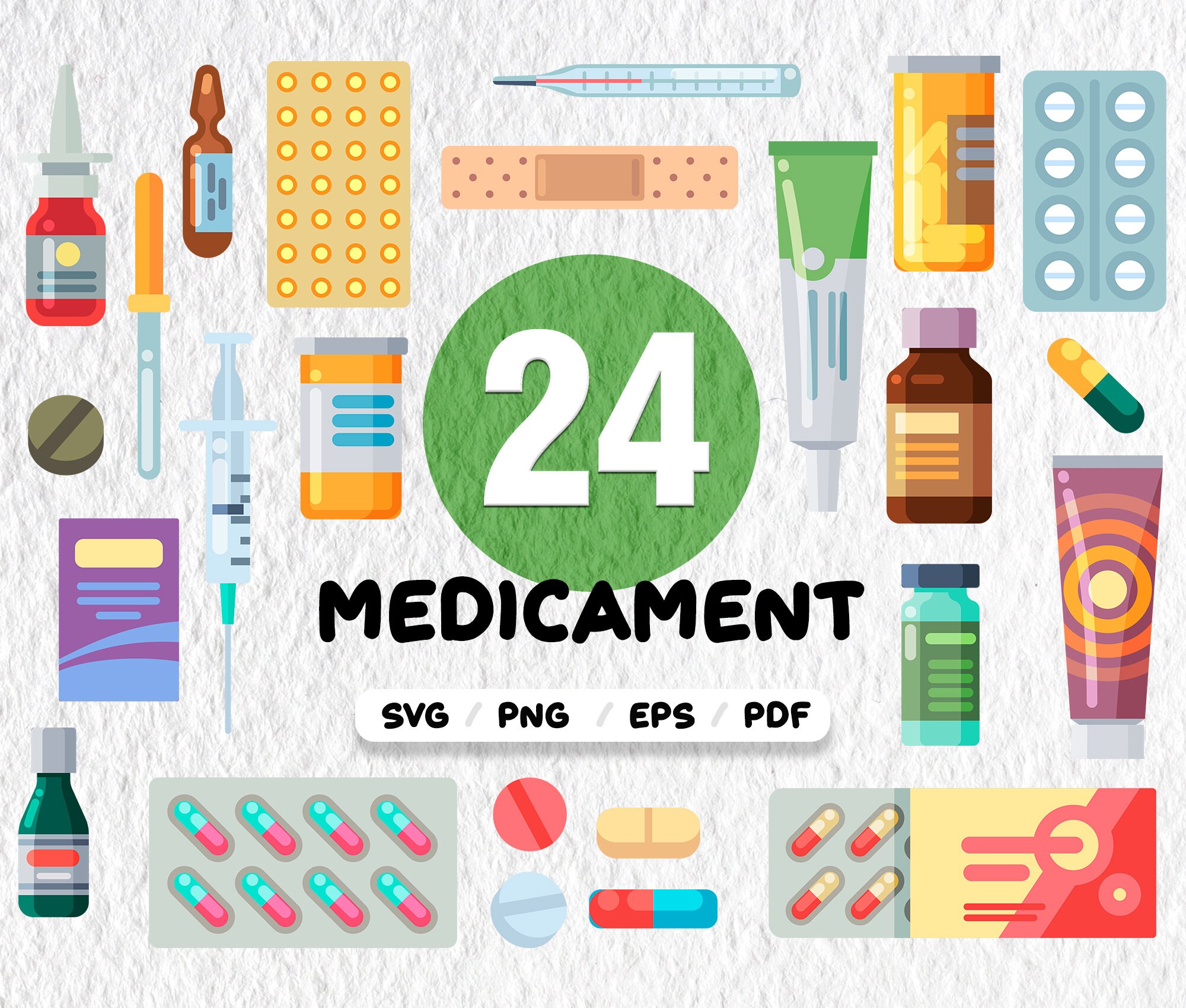 Medicament Svgmedicament Pharmacy Logotype Pain Killer - Etsy
