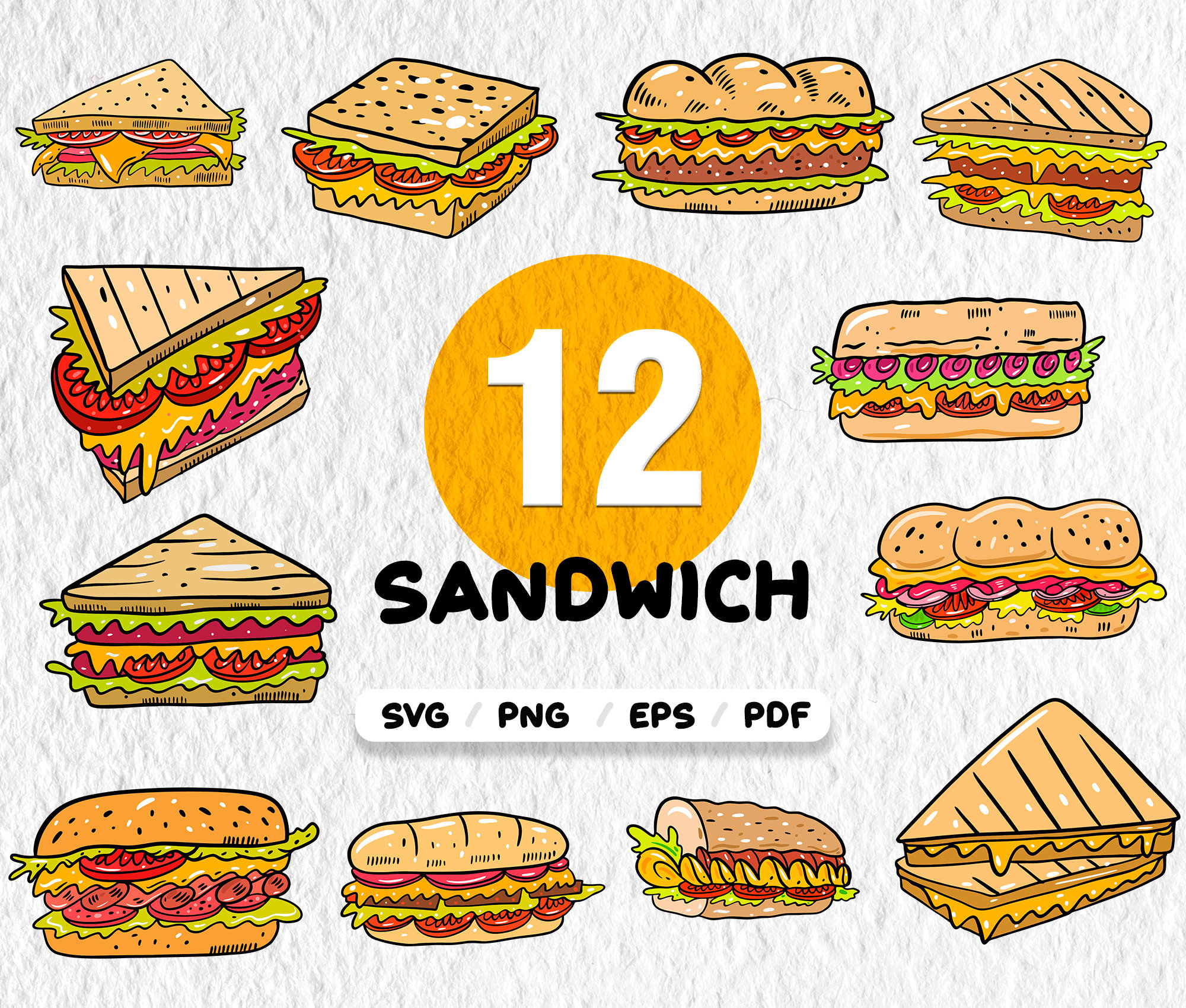 Clipart Of Sandwiches