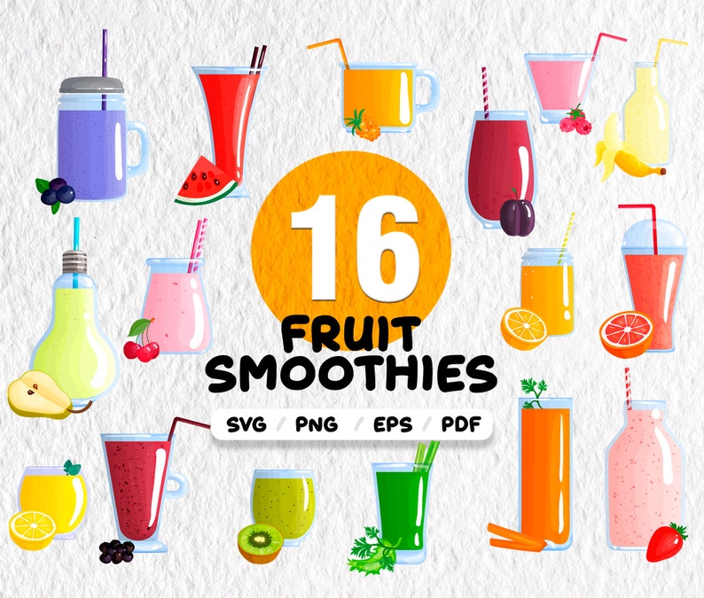Friut Smoothies Svg,juicy Fruit Clipart, Fruit Smoothies, Fruit Juice ...