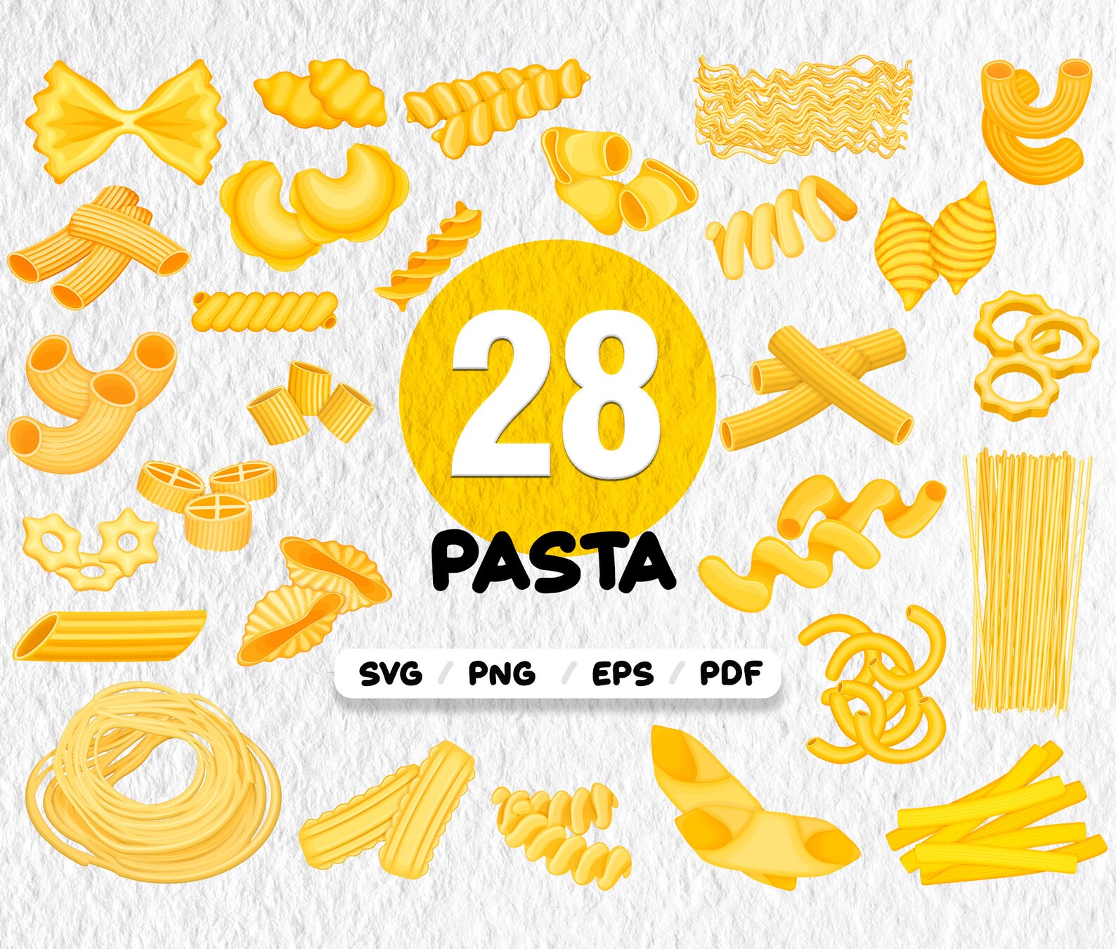 Pasta Svg,pasta Bundle, Pasta Silhouettes, Pasta Svg, Pasta Cut File ...