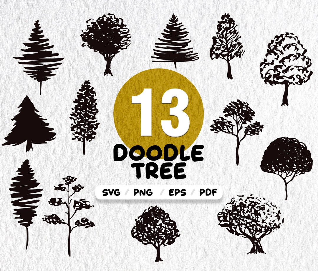 TREE SILHOUETTE SVG Bundle, Baum gezeichnet, Wald Svg Dateien, Baum ...