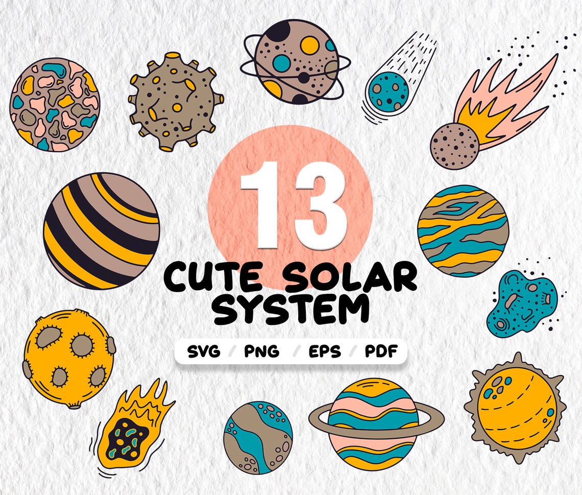 Solar System Svg,planets SVG, Space Svg, Earth Svg, Moon Svg, Svg Files ...