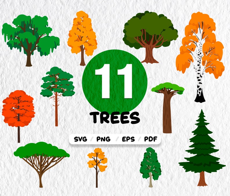 Tree Silhouette Svg Bundle, Tree Svg, Tree Silhouette Svg, Tree Clipart ...