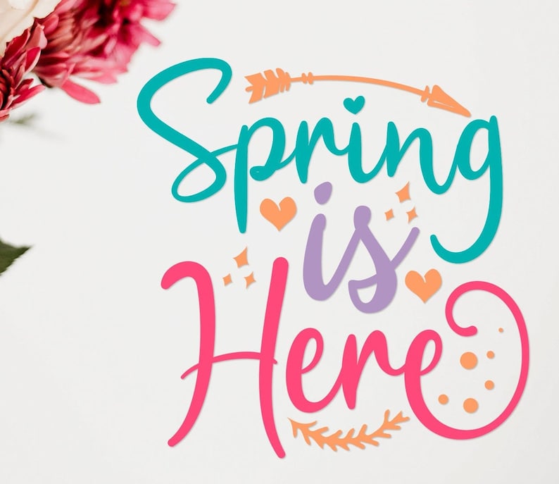 Spring is Here Svg Spring Clip Art Silhouette Pattern - Etsy