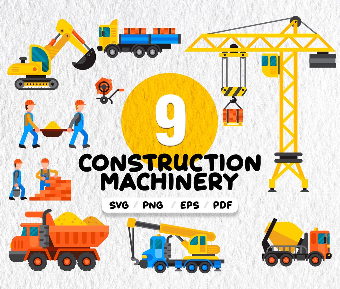Construction Machinery Svg,excavator SVG Bundle,excavator Clipart ...