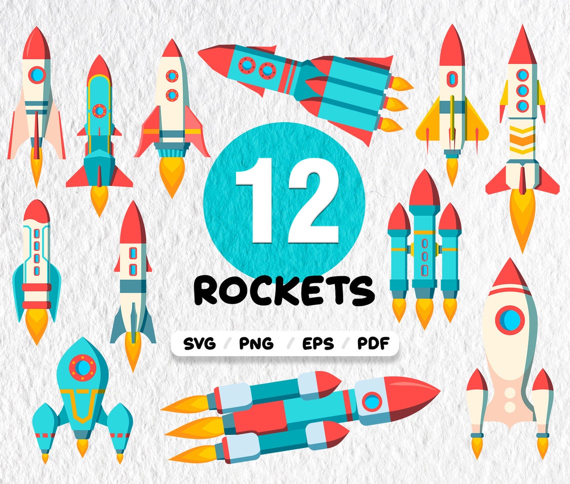 Rocket Svg, Rockets SVG, Rocket PNG, Spacecraft Clipart, Missile File ...