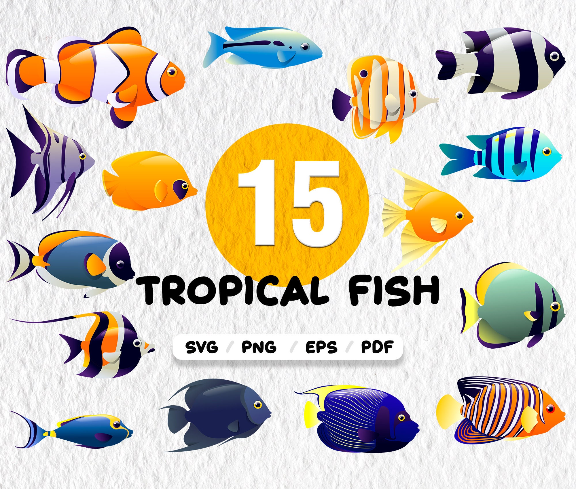 Tropical Fish Svgtropical Fish Clipart Fish Svg Ocean Svg - Etsy Australia