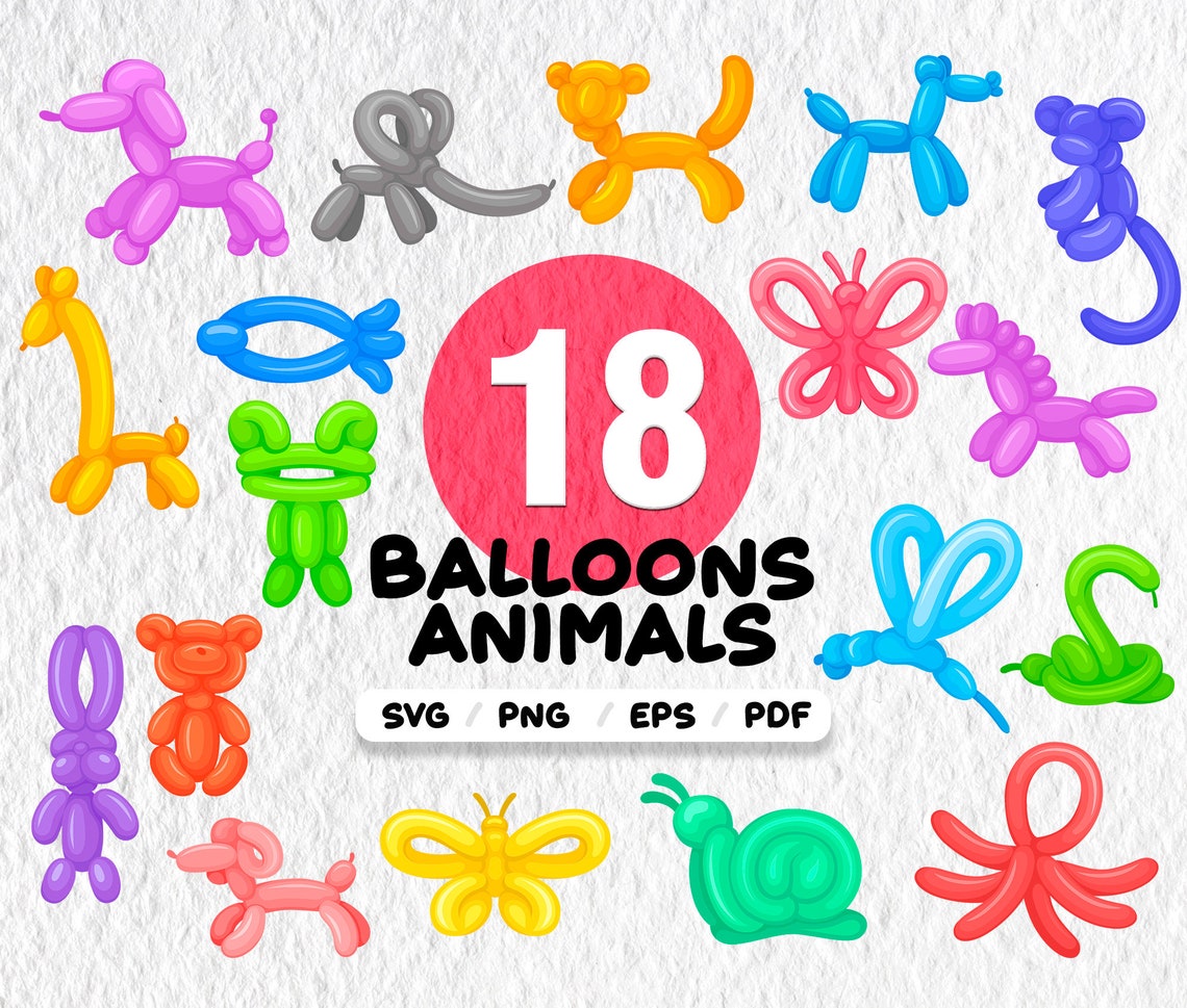 Ballons Animals Svgballoon Party Animals Svgballons Svg Dog | Etsy