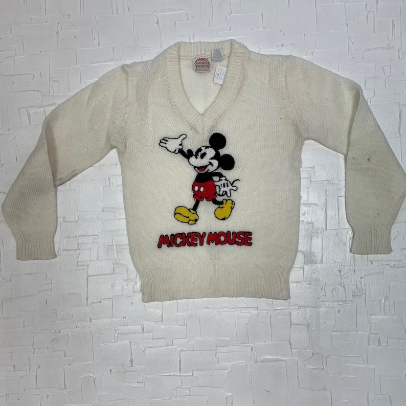 Vintage Walt Disney Mickey Mouse Knit Sweater | Vintage Knit Sweater ...