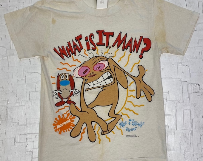 Vintage 1992 the Ren and Stimpy Show what is It Man Graphic T-shirt ...
