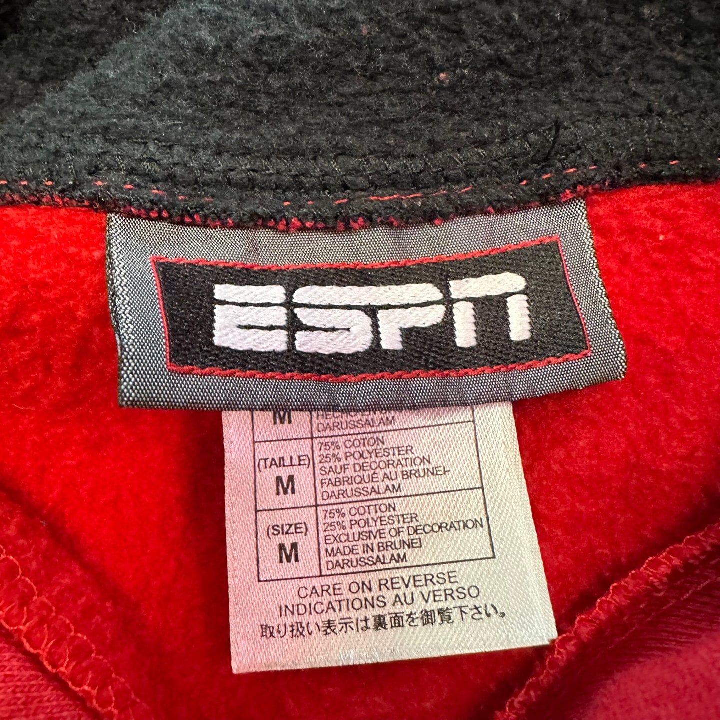Vintage ESPN Red and Black Quarter Zip up Hoodie | Vintage Pullover ...