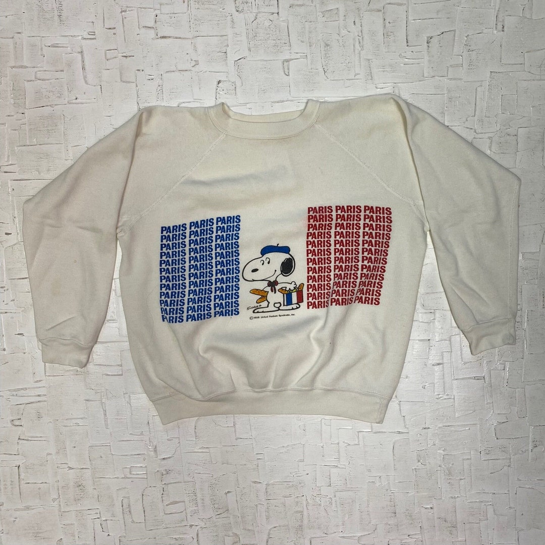 Vintage Children's White Snoopy "paris Paris Paris" Sweatshirt ...