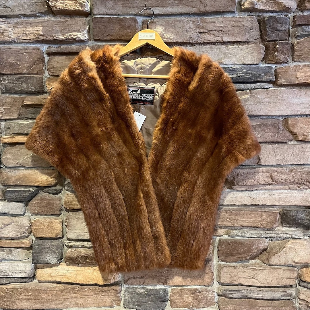 Vintage Charles Brown Furriers Limited Genuine Brown Mink Shall ...
