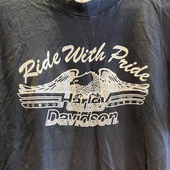 1986 "Ride with Pride" Harley Davidson T-shirt | Vint… - Gem