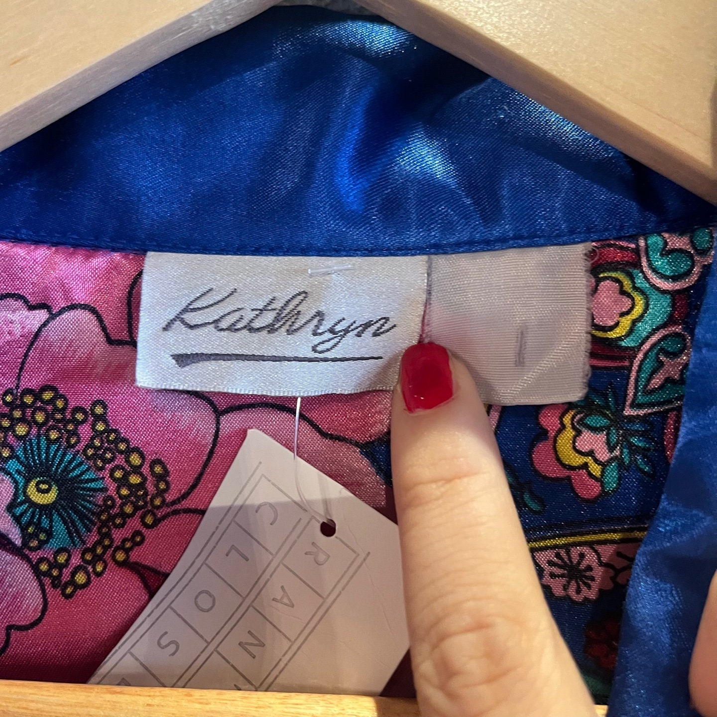 Vintage Kathryn Long Satin Floral Robe With Large Flowers Vintage Robe ...