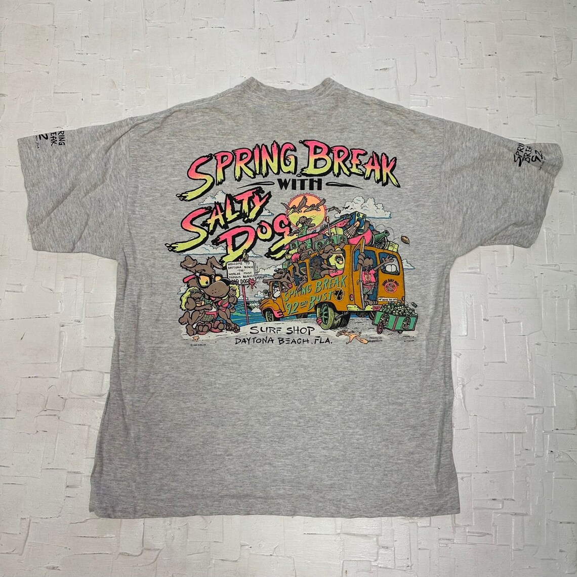 1992 Vintage Spring Break '92 Salty Dog Daytona Beach Graphic T-shirt ...