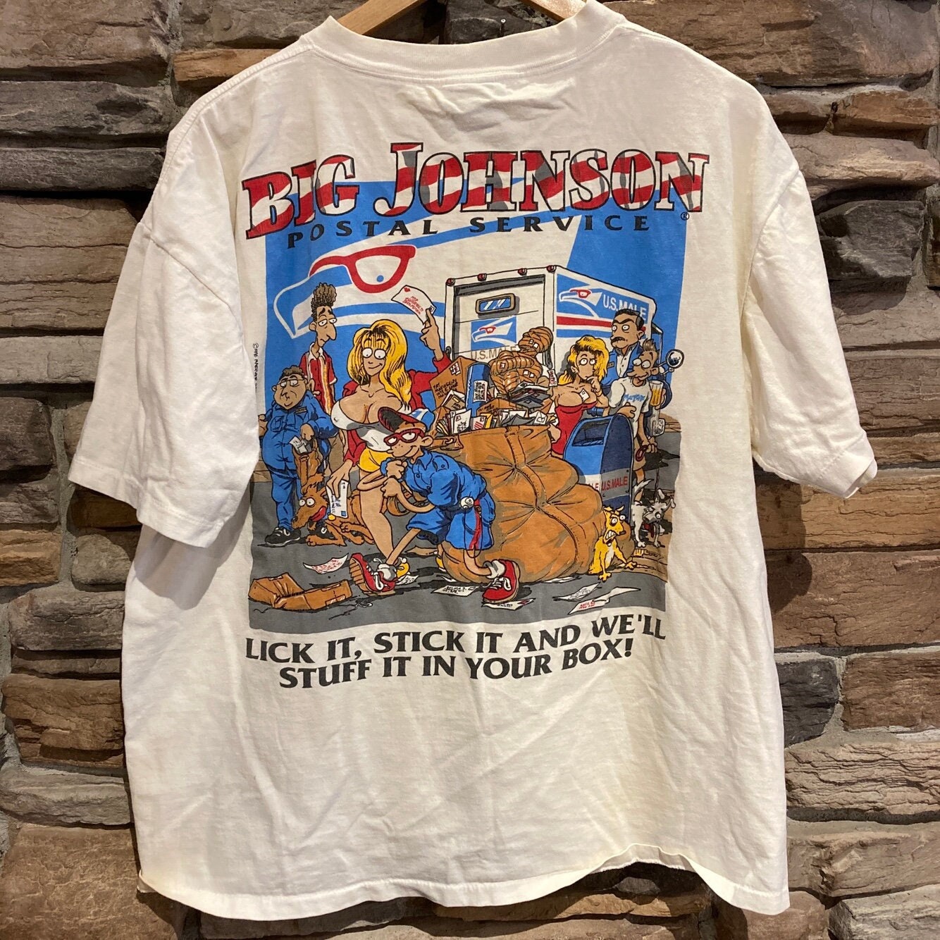 Vintage 1996 Big Johnson Postal Service Graphic T-shirt Vintage T-shirt ...