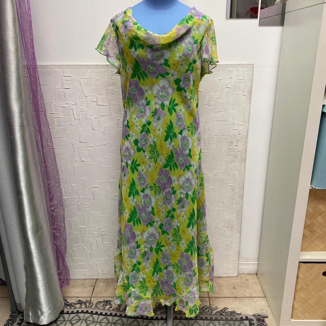 Vintage Clothing Co. by Notations Maxi Floral Dress With Cowl Neckline ...